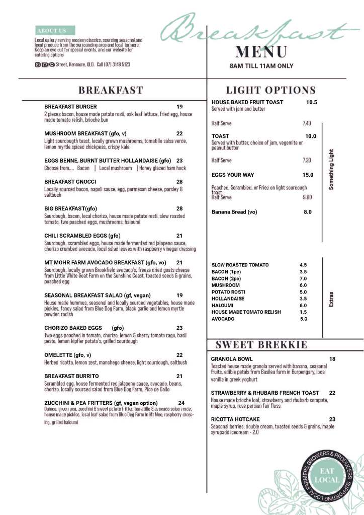 Restaurant Menu – Good Grace Restaurant