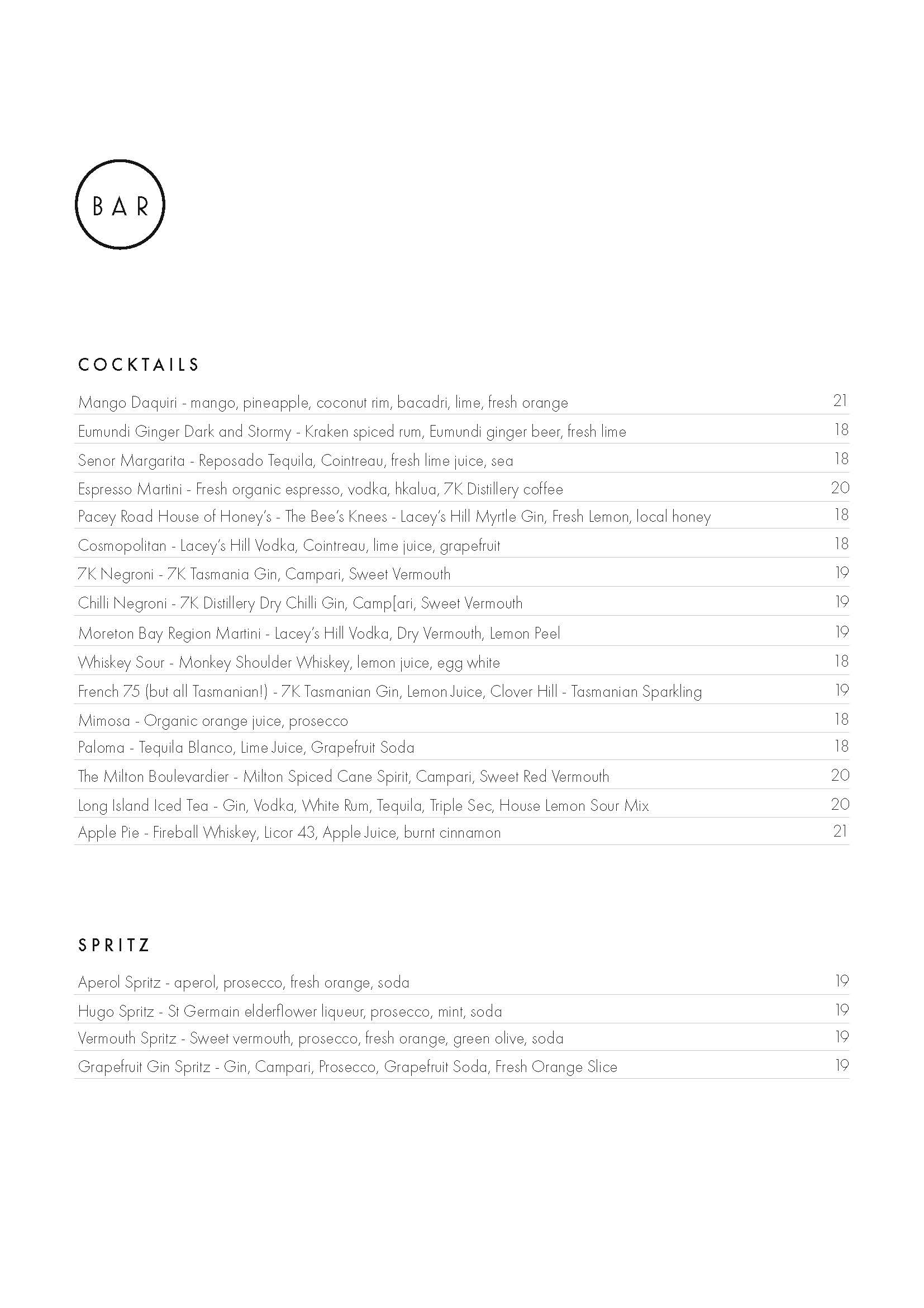 Restaurant Menu – Good Grace Restaurant